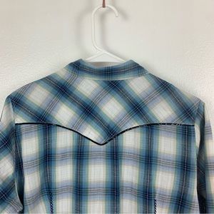 Roper | Tops | Vintage Toper Blue Plaid Western Shirt Rockabilly Pearl ...